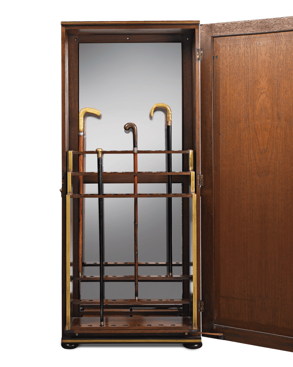Antique Cane Cabinet, Walking Stick Holder, Mahogany Cane Display | M.S ...