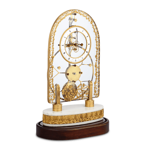 French Great Wheel Skeleton Clock | M.S. Rau