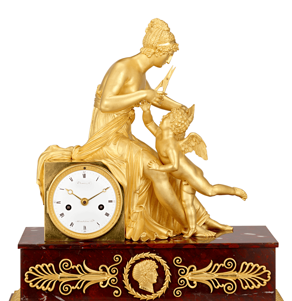 Venus Clipping the Wings of Cupid Mantel Clock by Thomire & Cie | M.S. Rau