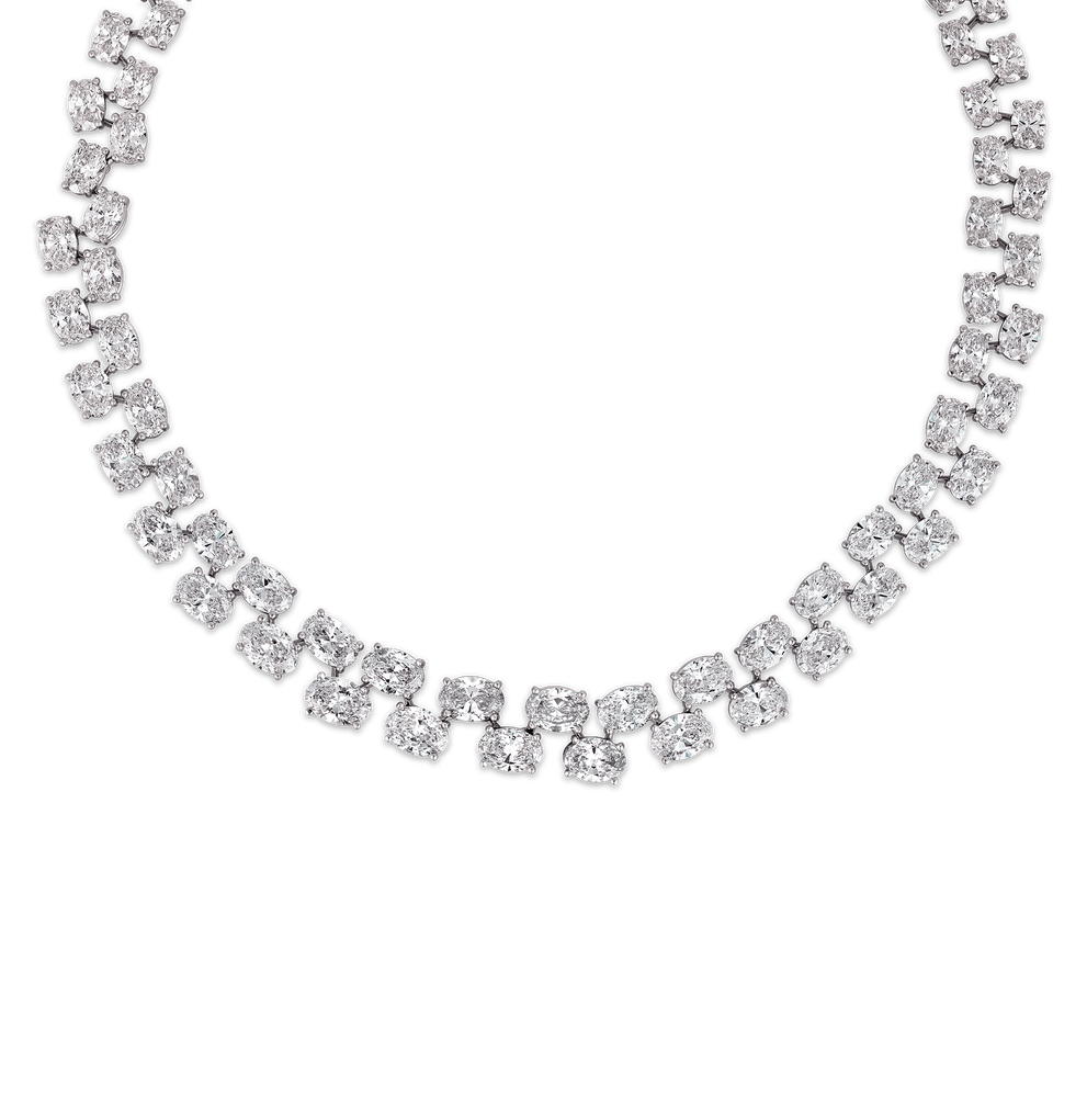 Double-Line Diamond Necklace, 57.80 carats | M.S. Rau