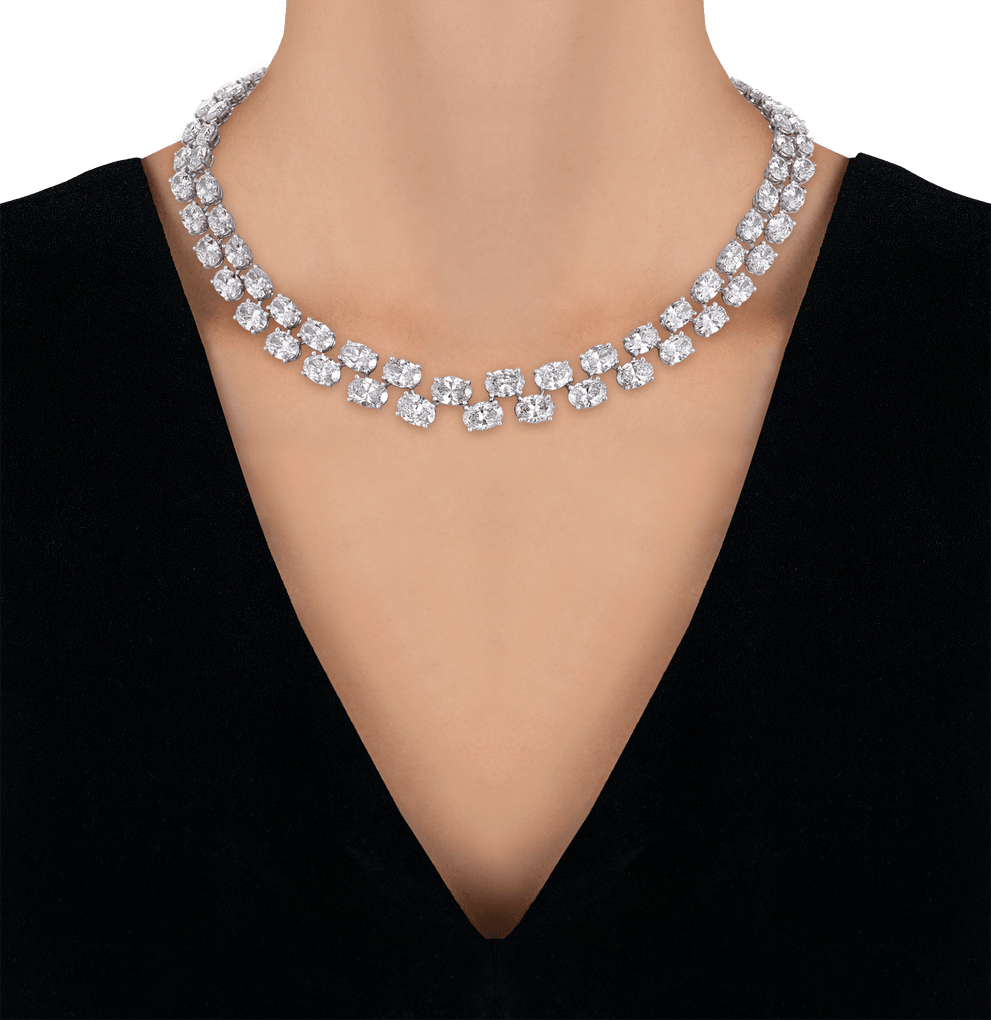 Double-Line Diamond Necklace, 57.80 carats | M.S. Rau
